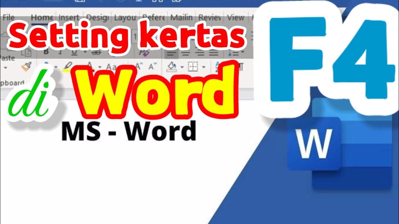 cara setting kertas f4 di word - YouTube