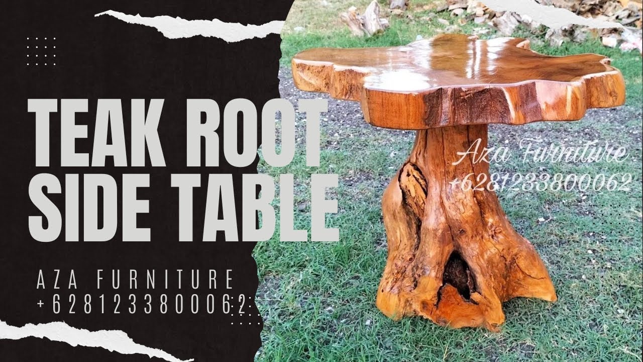 Unique Natural Teak Root Side Table | Wooden Furniture - YouTube