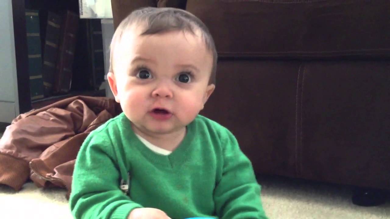 Babbling in a deep voice. 8 months old - YouTube