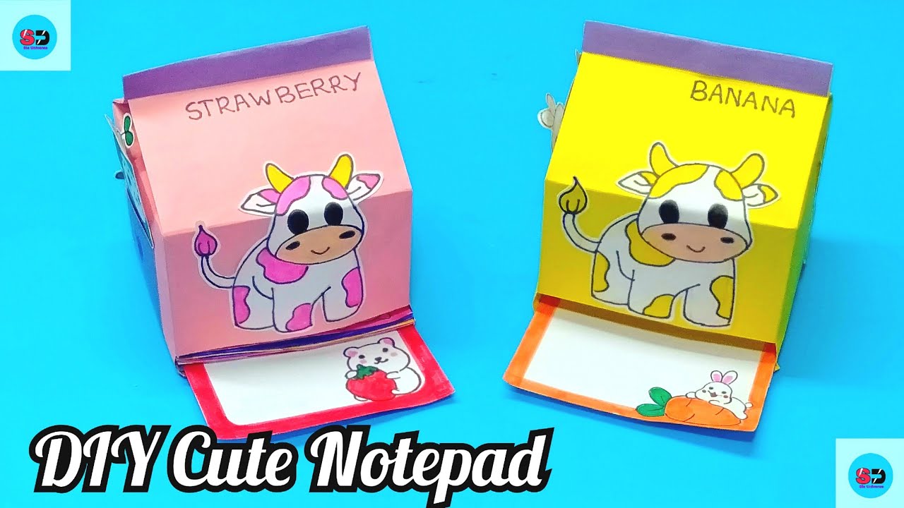 How to Make Cute Milk Notepad - YouTube