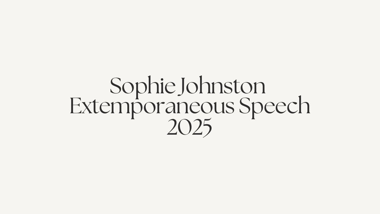 Sophie Johnston Morgan County TSA Extemporaneous Speech 2025 - YouTube