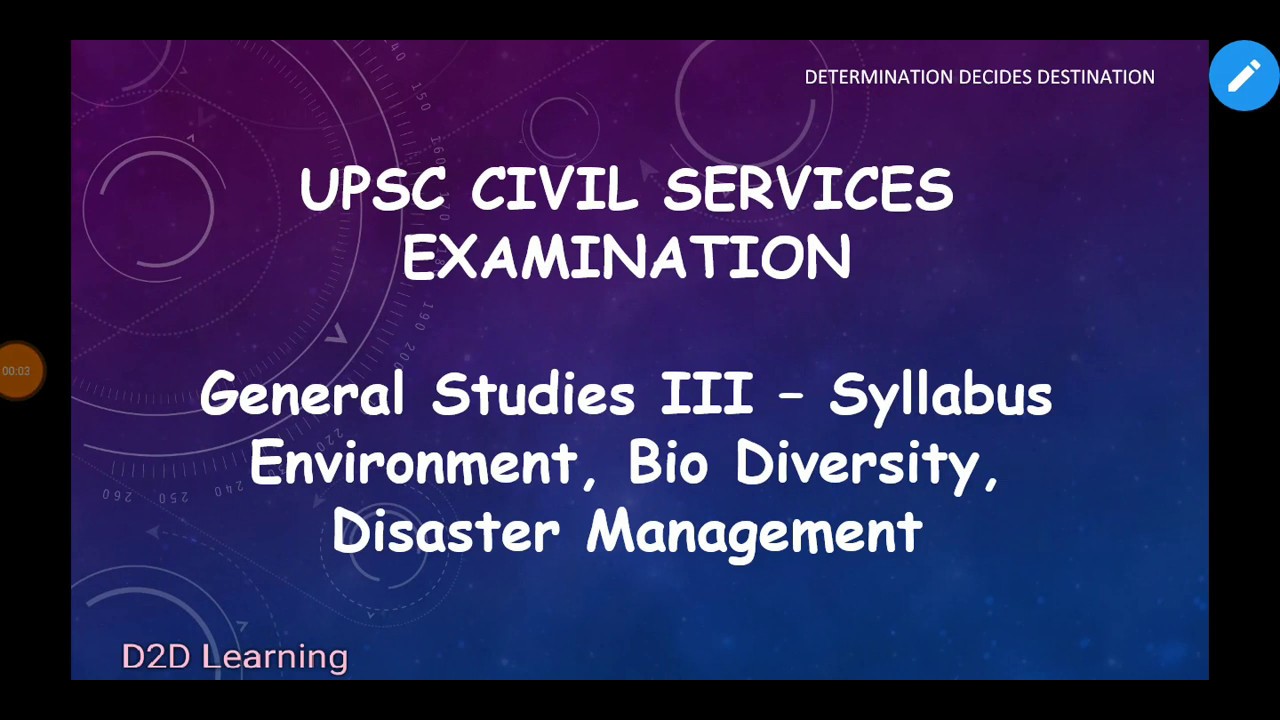 UPSC CSE MAINS-General Studies 3-Environment,Disaster Management ...