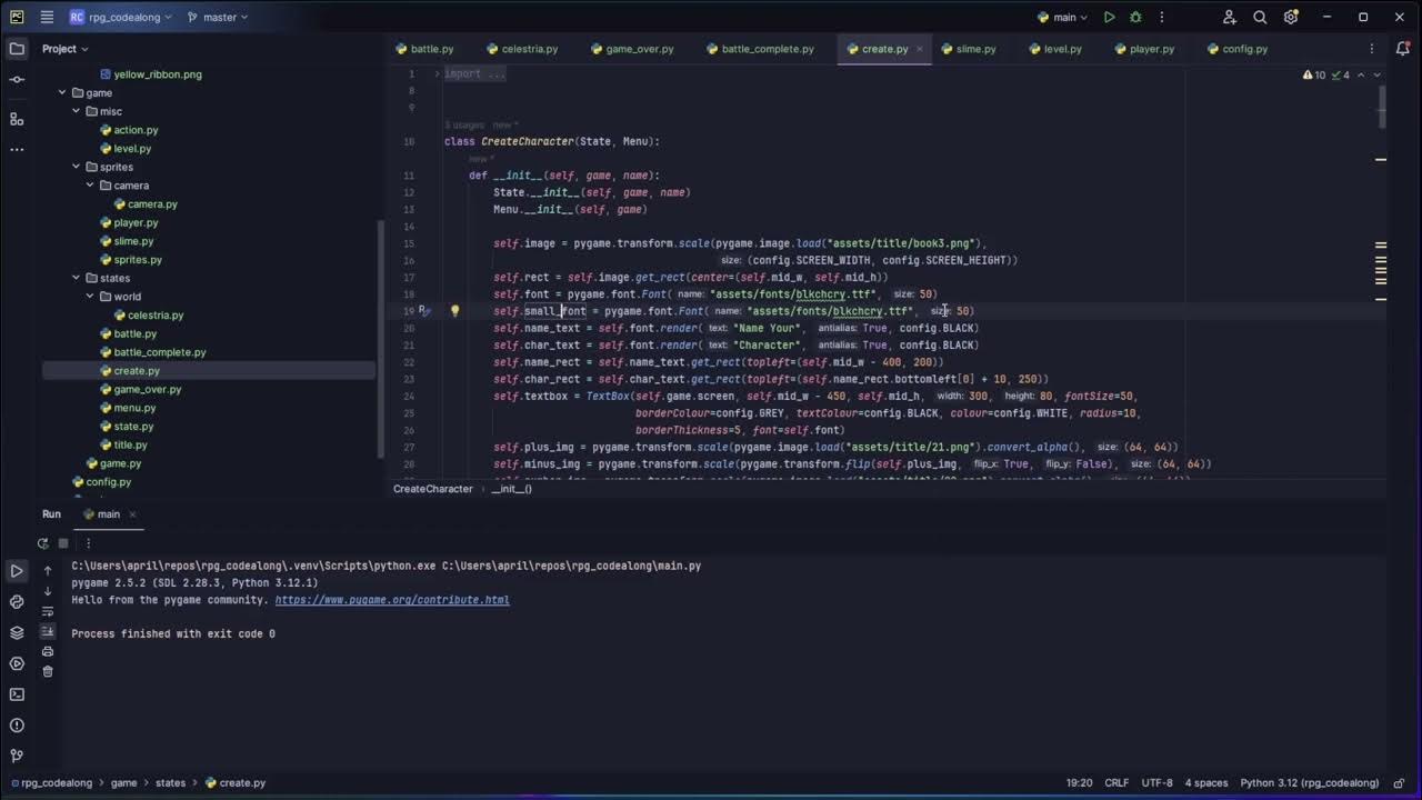 Pygame Rpg Codealong 09 Hover Effect On Stats Screen Youtube