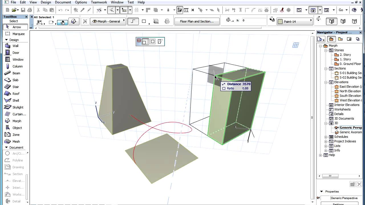 The Archicad Morph Tool Box Stretching A Morph Input Youtube