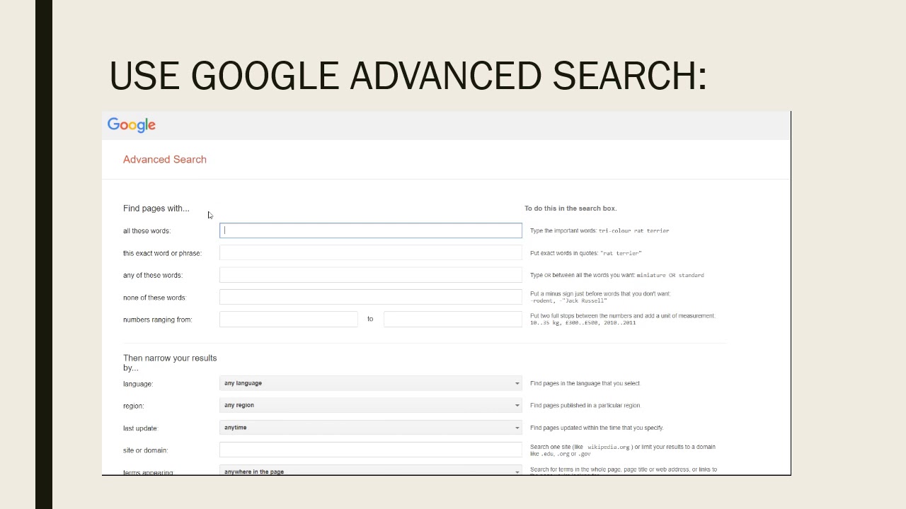 Advanced Google Tips - YouTube