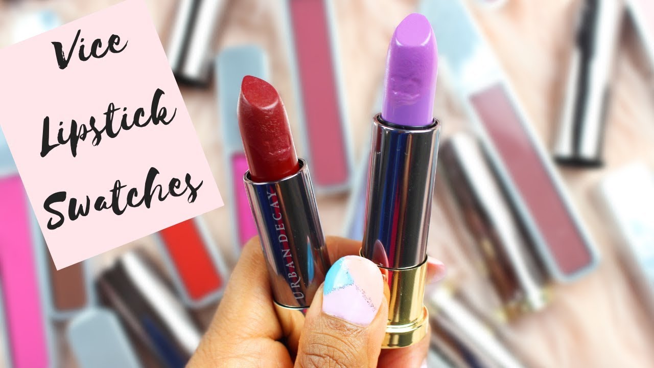 URBAN DECAY VICE LIPSTICK SWATCHES | LIPSTICKS FOR FALL - YouTube