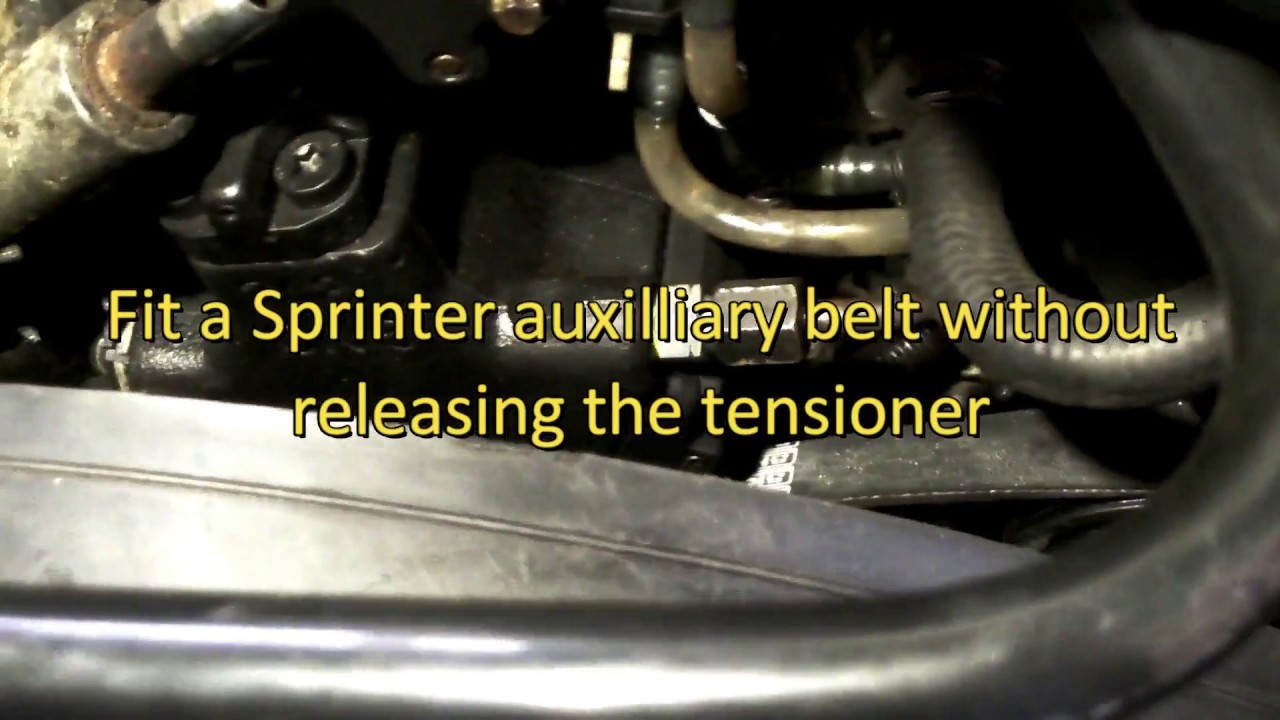 Mercedes Sprinter Auxiliary belt removing and fitting hack - YouTube