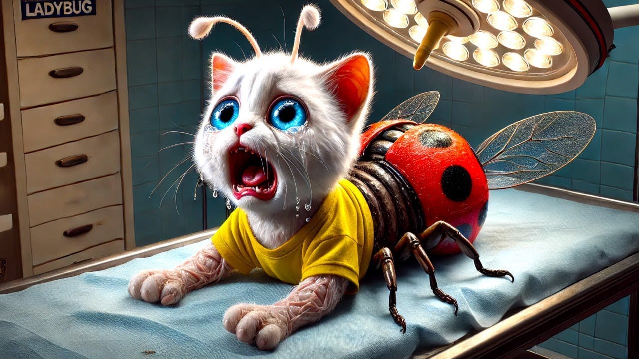 Kitten turns into Ladybug Parasite 🙀after Ladybug Infection 🐞#ai #cat # ...