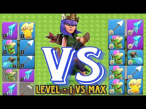 Level - 1 Vs Max challenge Hero Equipment with 1 level Queen - YouTube