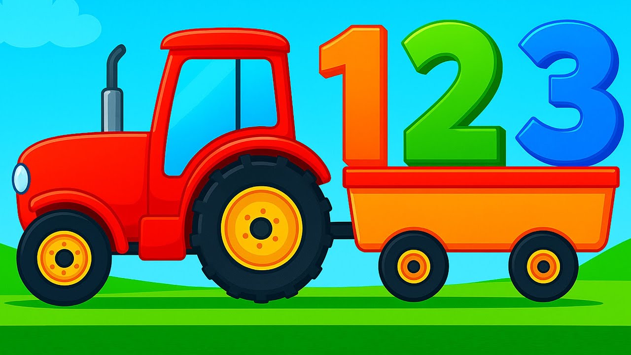 Learn Numbers 0 to 10 with Tractors and Cars | Counting for Kids - YouTube