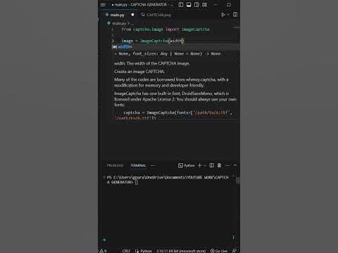 Captcha generate by python #python #programming #pythonprogramming ...