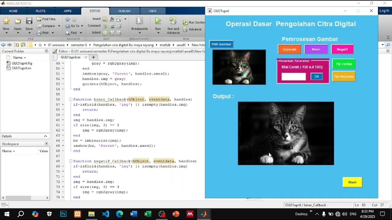 uts penjelasan praktikum pengolahan citra digital menggunakan matlab gui - YouTube