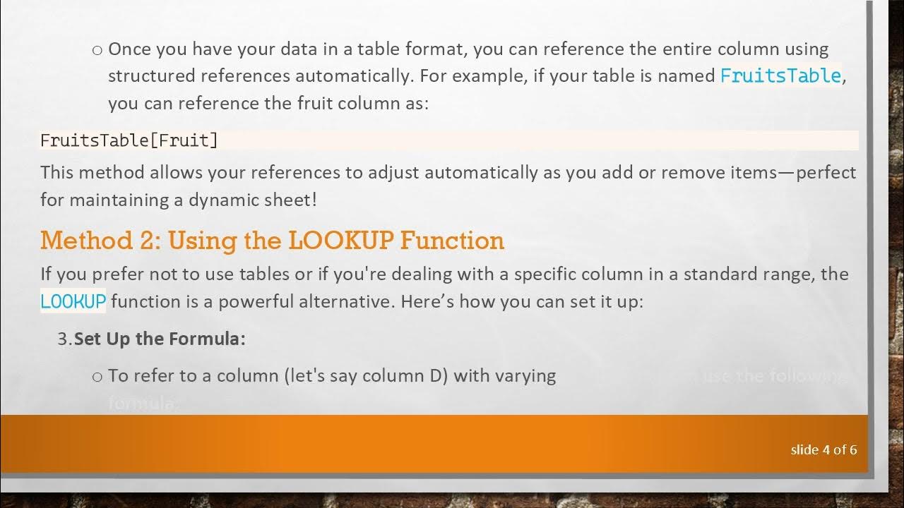 How to Refer to a Complete Column with Values in Excel: The Ultimate Guide to Dynamic References ...