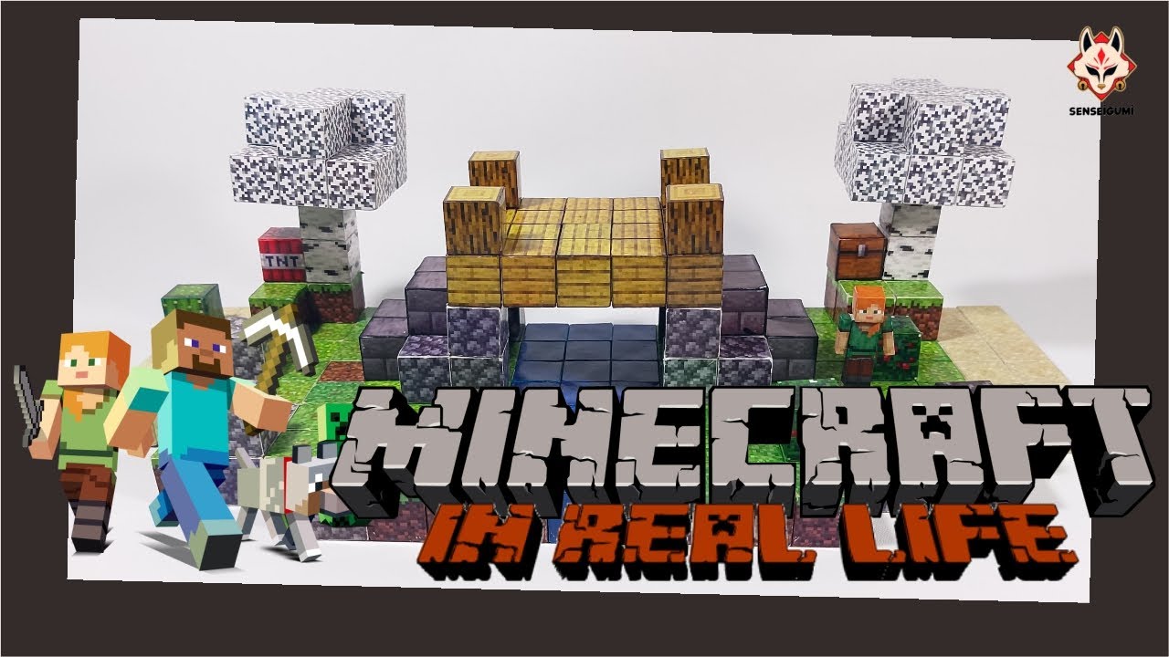 Build a Bridge Minecraft in Real Life | Magnetic Papercraft Minecraft ...