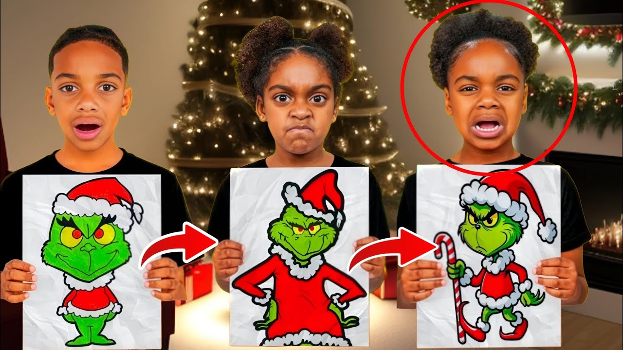 THE GRINCH STOLE CHRISTMAS | 3 MARKER CHALLENGE 🎄🎨 | The Prince Family ...