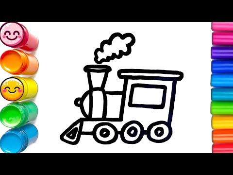 How to Draw Train for Kids 🚂 | Train Coloring Page | Art for Kids