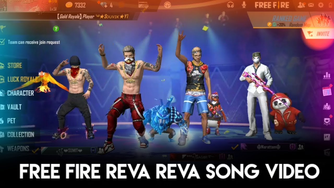 FREE FIRE VIDEO WITH REVA REVA SONG.💥💥 - YouTube