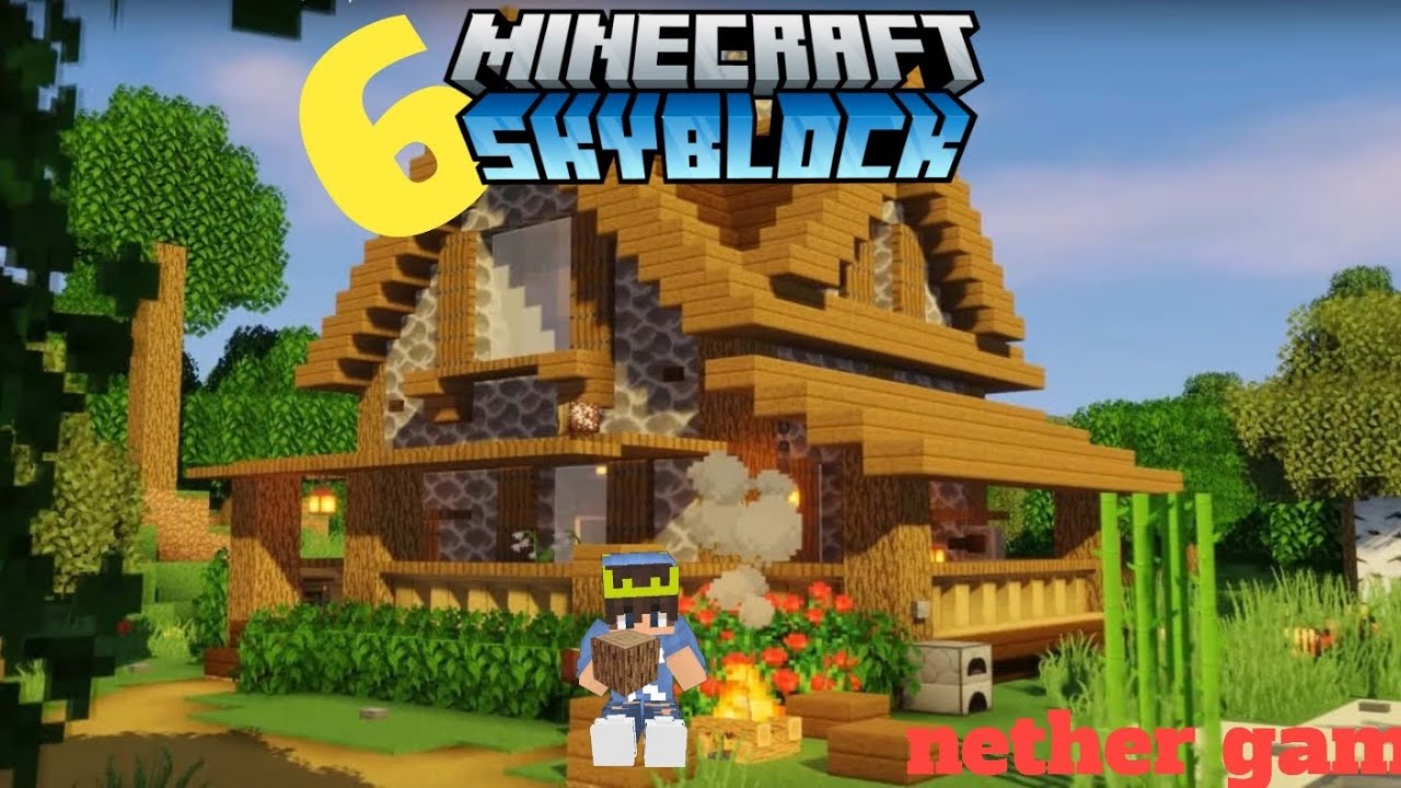 skyblock part 6 making house in skyblock - YouTube