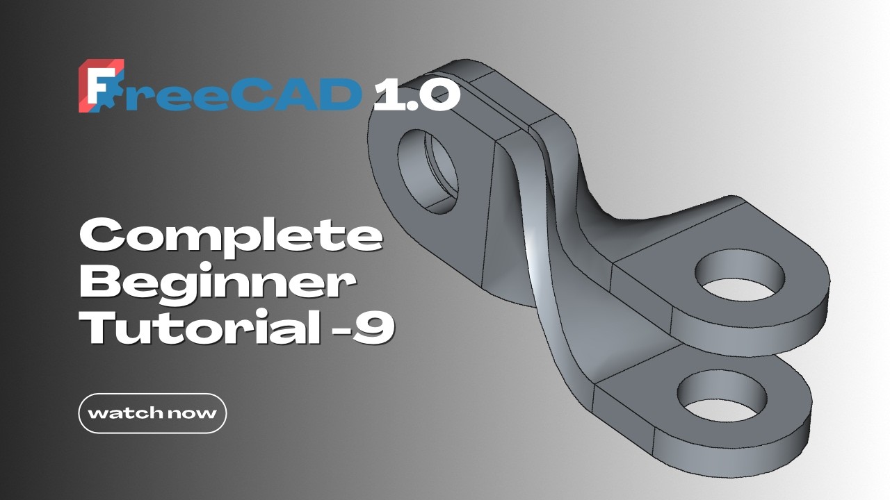 FreeCAD Beginner Exercise 9: How to Model a Twisted Clevis Bracket ...