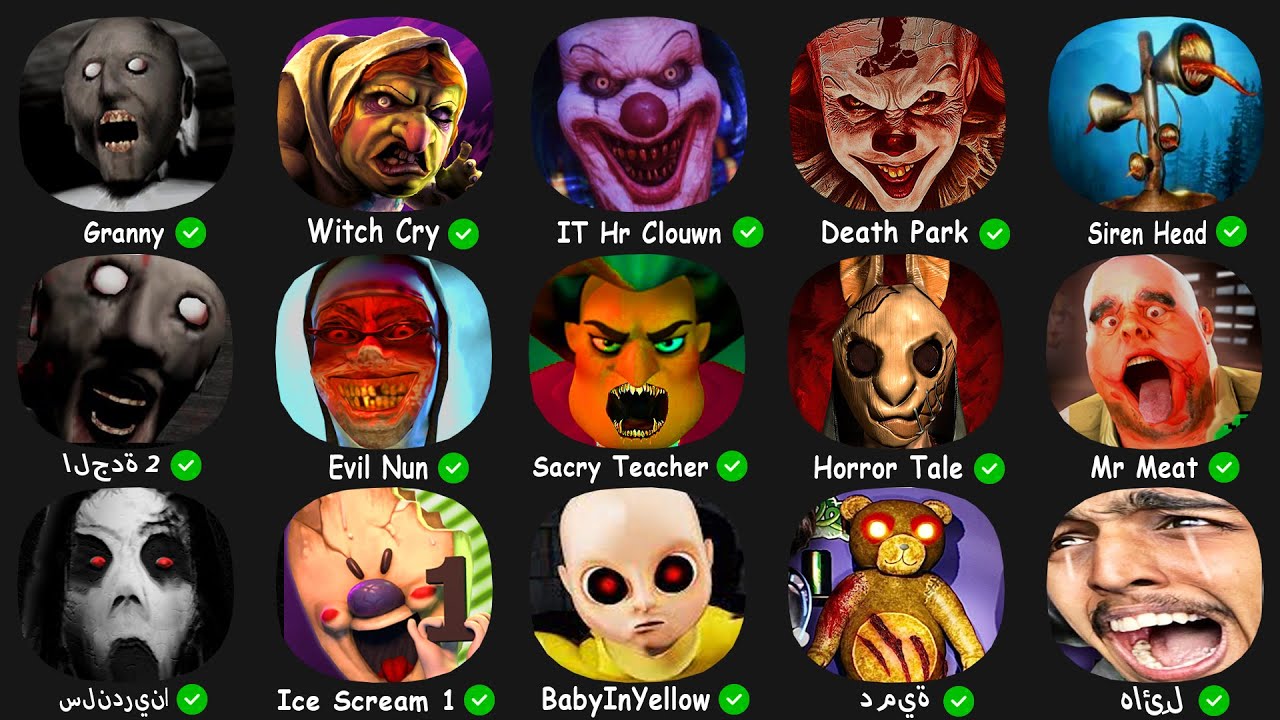 Granny, Mr Meat, Witch Cry, Horror Tale, Evil Nun Maze, The Baby in ...