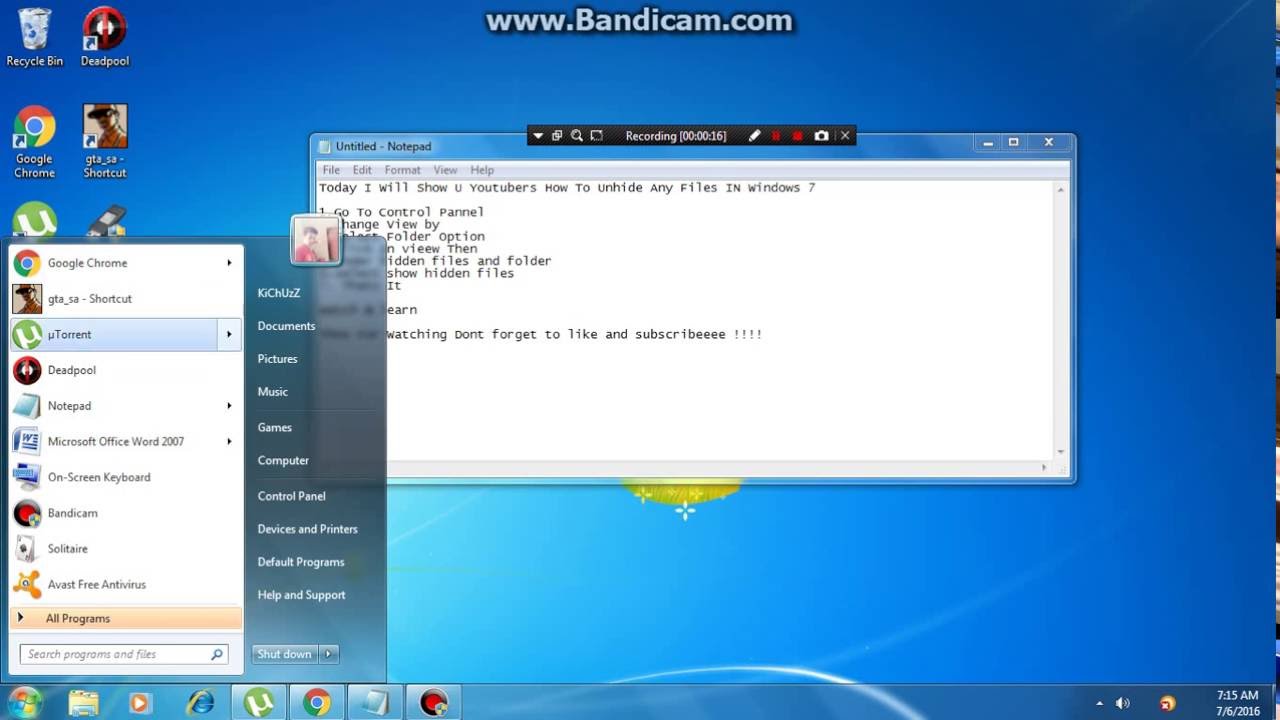 How To Unhide Files In Windows 7 YouTube How To Unhide Files In Windows 7 YouTube