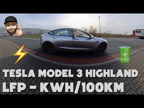 Tesla Model 3 Highland - Verbrauch KWh/100km mit LFP Akku