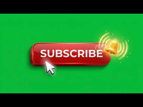Realistic Subscribe Green Screen Animation 4K | Ready-to-Use subscribe button green screen Overlay