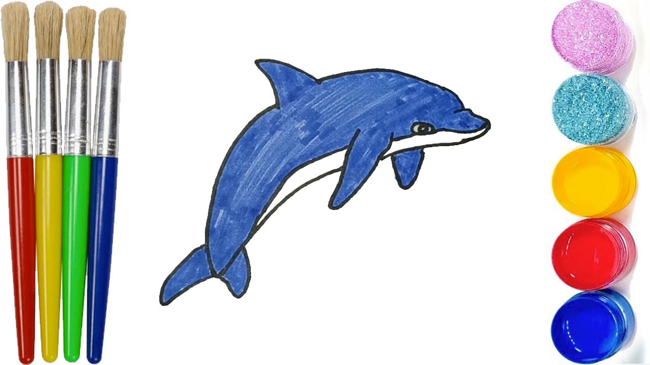 Bolalar uchun delfin rasmini chizish | Drawing dolphin for children ...