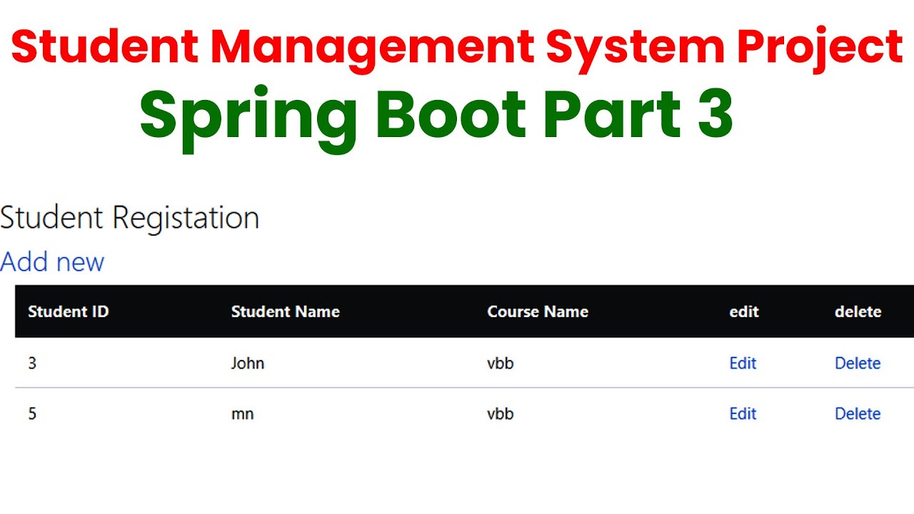 Student Management System Project In Spring Boot Part 3 YouTube student-management-system-project-in-spring-boot-part-3-youtube