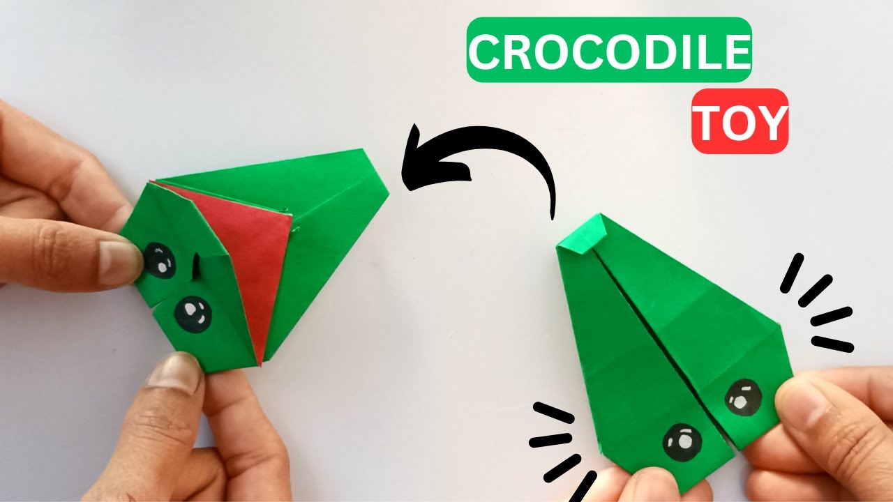 Origami Crocodile toy | Moving Crocodile Paper toy | Paper toy ...