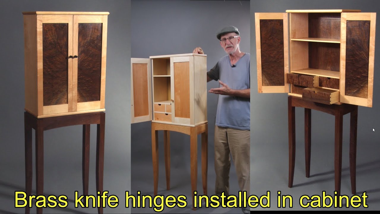 Brass hinges for my friend's cabinet - YouTube