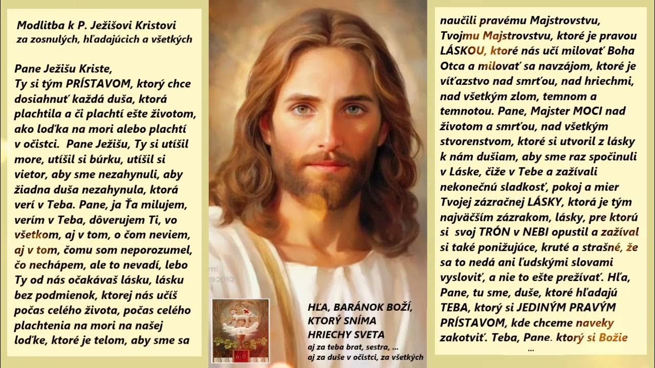 Modlitba k Pánovi Ježišovi Kristovi - za duše v OČISTCI - za ZOMRELÝCH, aj za nás, aj za ...