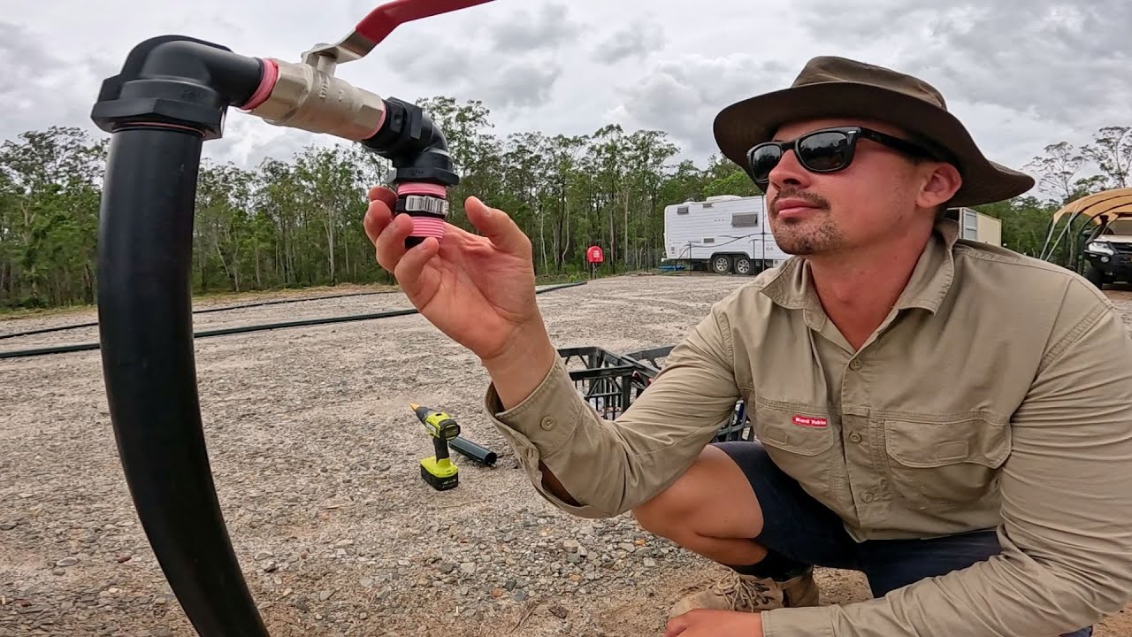 Water Tank Plumbing with Poly Fittings & Filling with Bore Water - YouTube