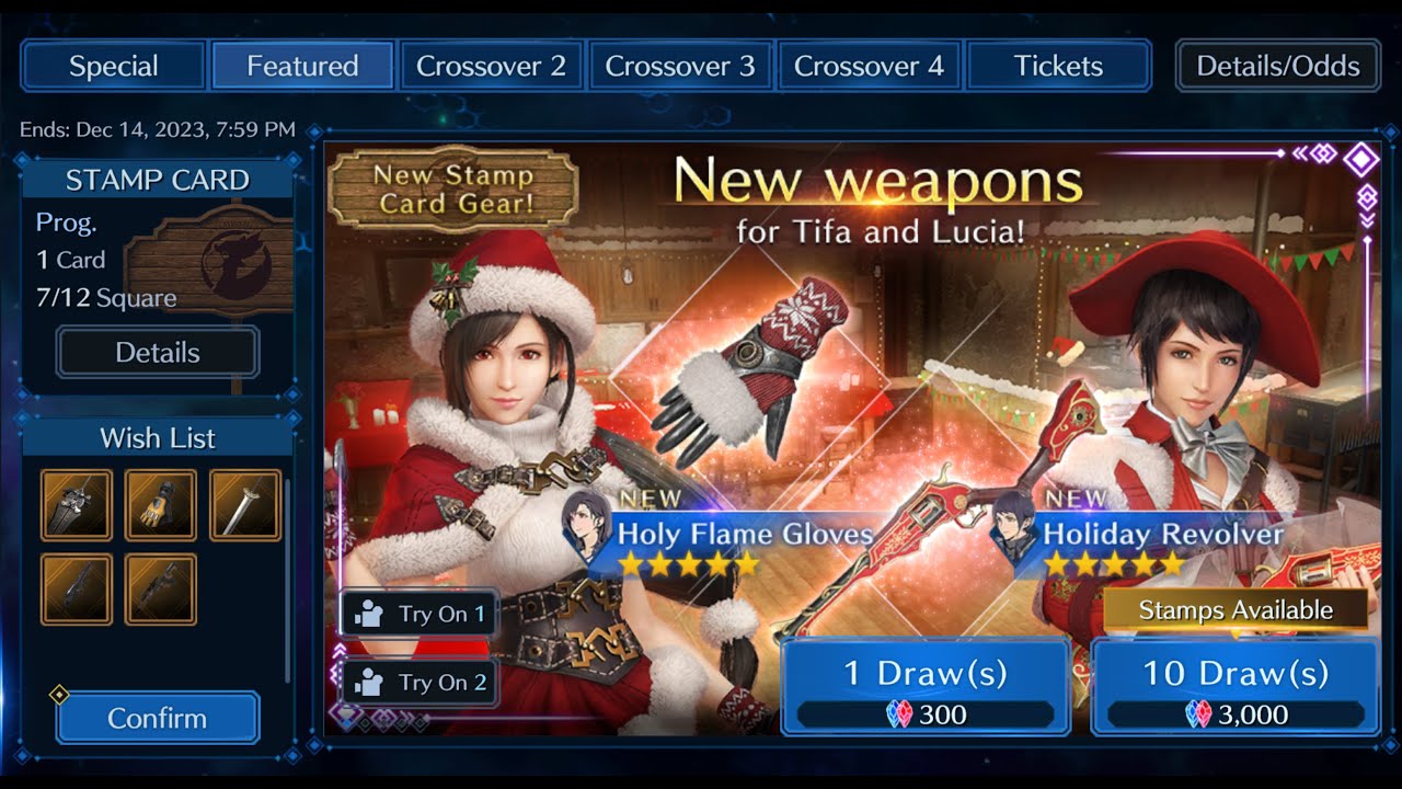 Final Fantasy 7 Ever Crisis: Tifa and Lucia Weapon And Skin Banners ...
