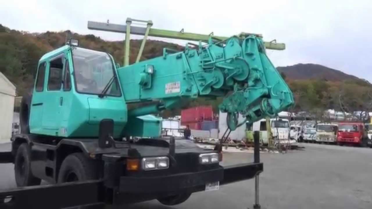 中古トラック 平成3年式 コベルコ RK70-2 ラフテレーンクレーン 作動テスト - YouTube