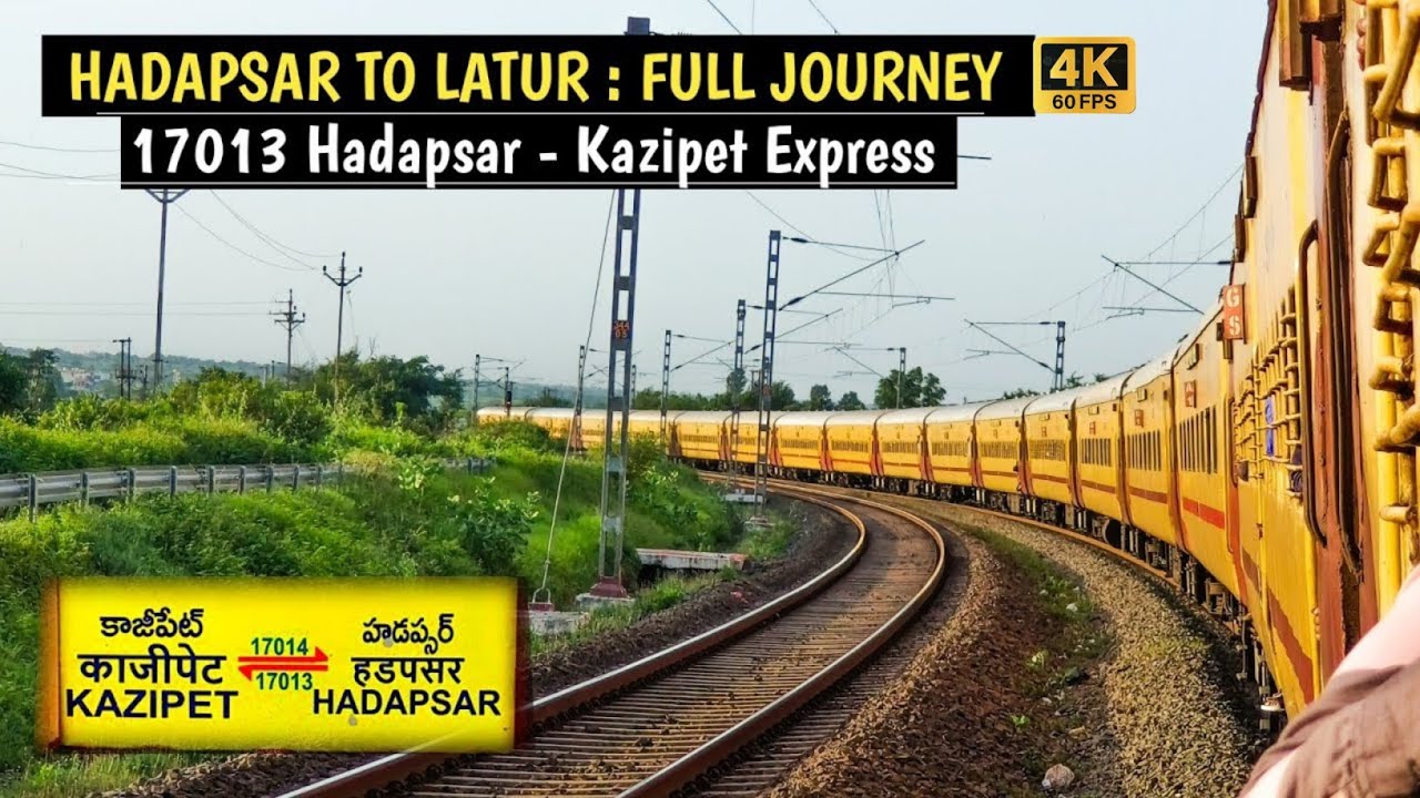 Hadapsar To Latur Full Journey | 17013 Hadapsar Kazipet Express. - YouTube