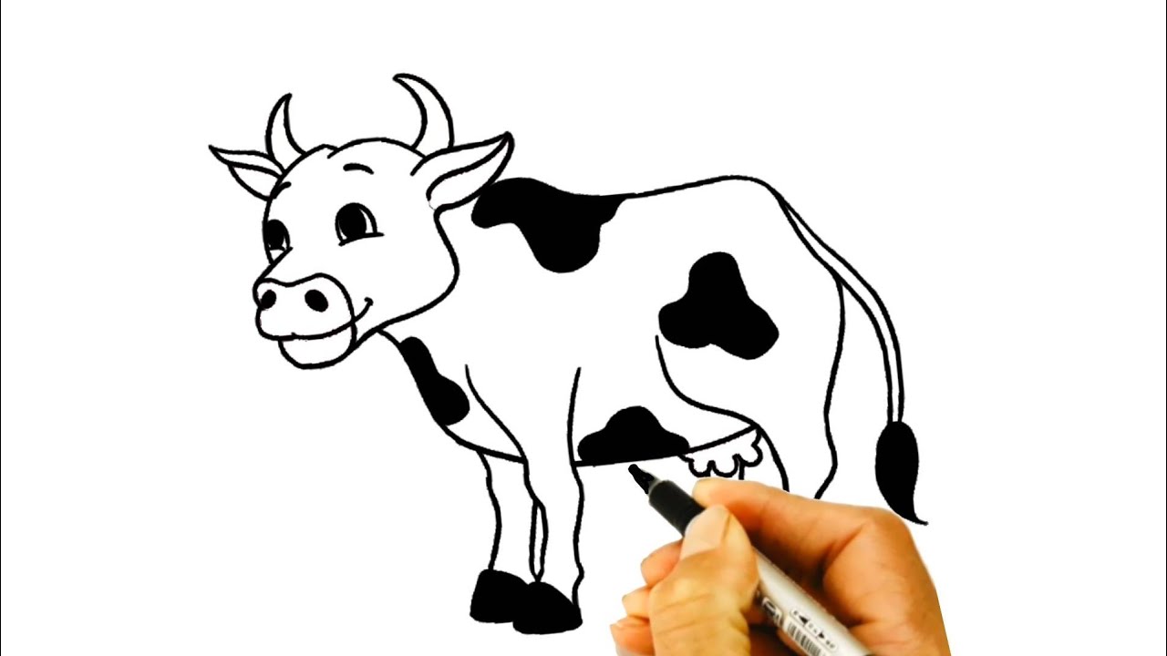 Bolalar uchun sigir rasm chizish /как нарисовать корова для детей ...