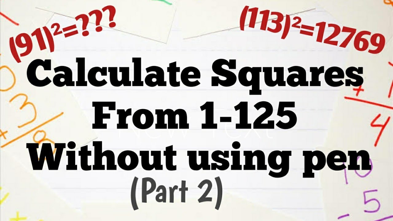 How To Calculate Squares Faster Vedic Maths Tricks Banking SSC Tricks How To Calculate Squares Faster Vedic Maths Tricks Banking SSC Tricks