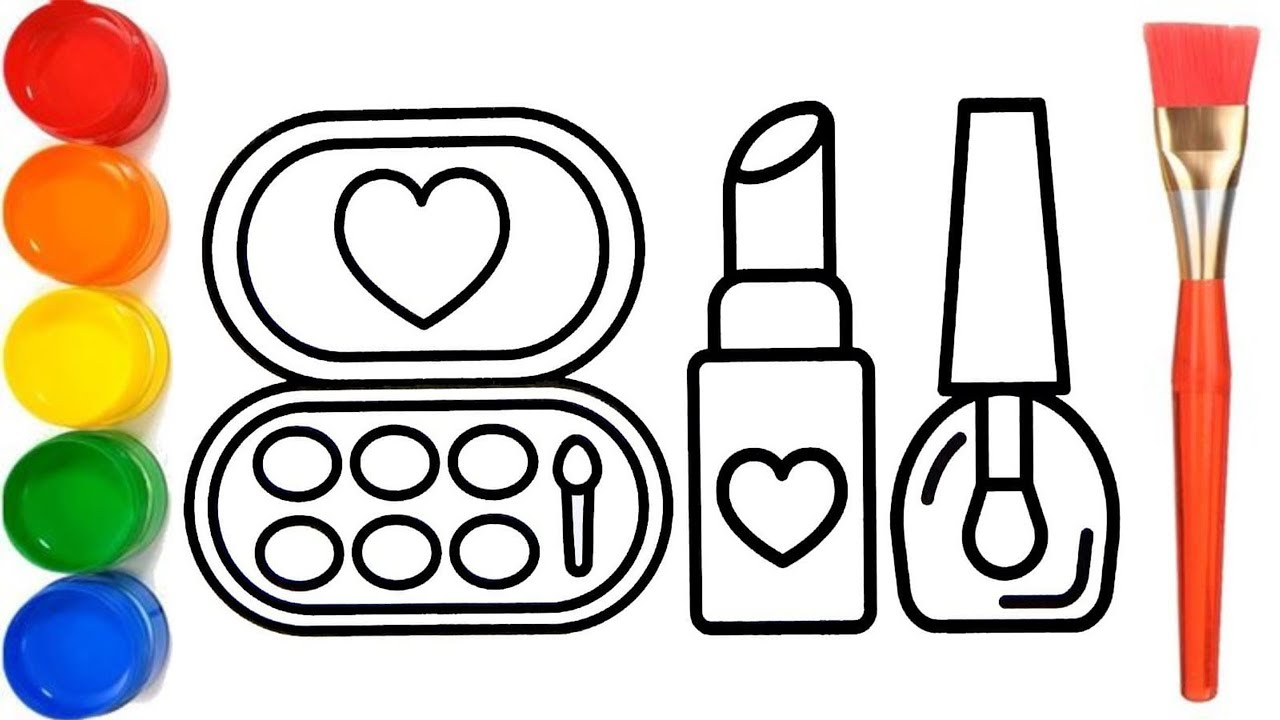 How to draw Makeup step by step for beginners - YouTube