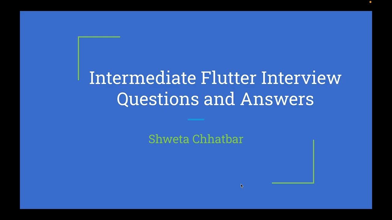 Top Flutter Interview Questions with Answers - YouTube