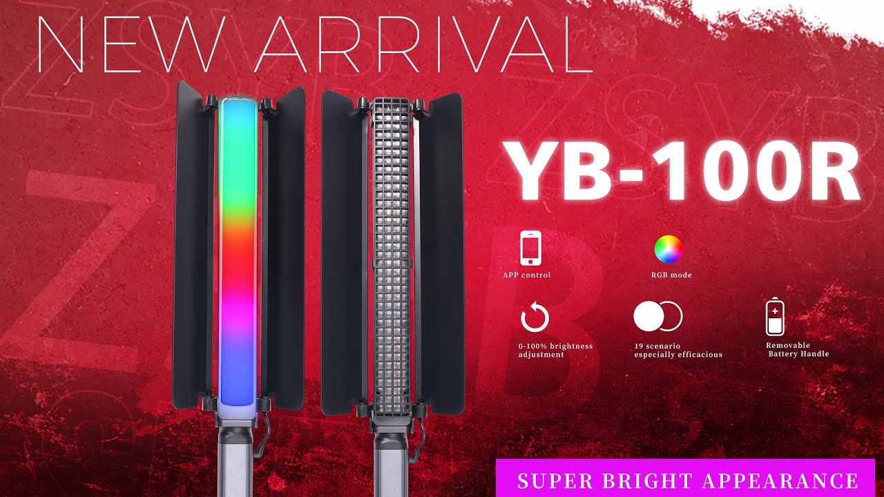 #ZSYB New Arrival #YB-100R 100watts RGB light tube light stick, make it possible - YouTube