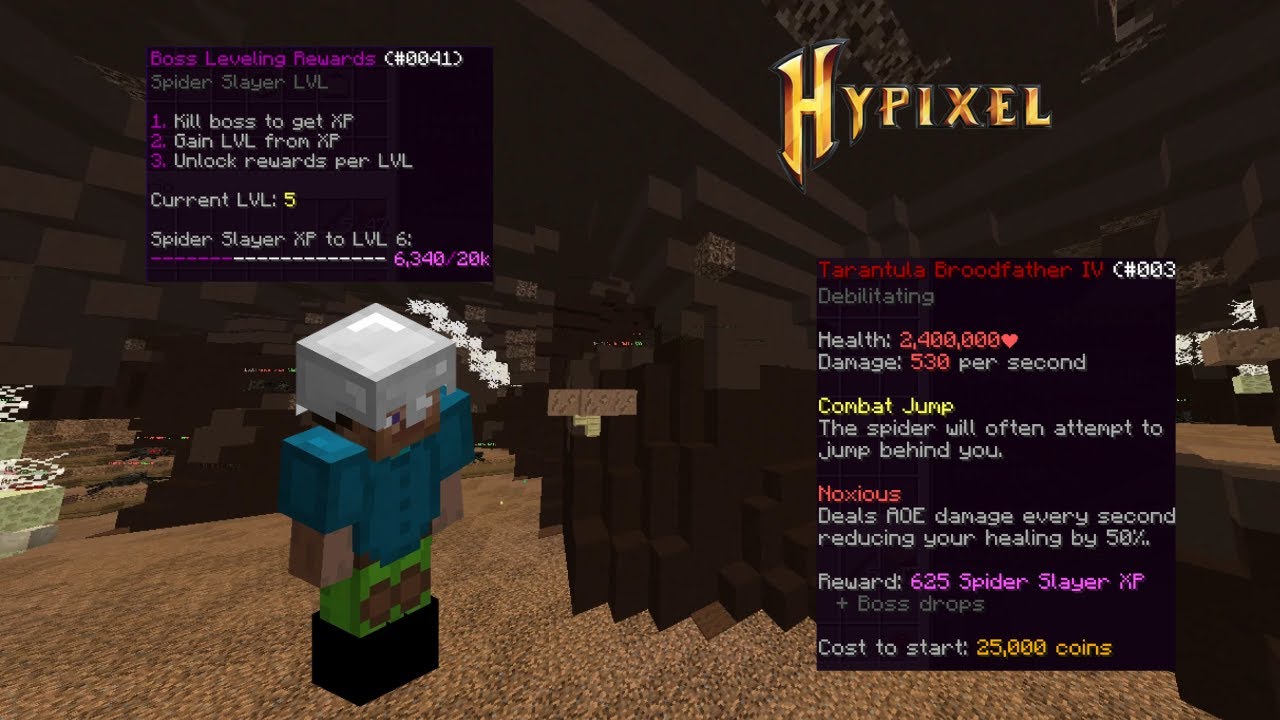 Como hacer tarántula slayer - hypixel skyblock - YouTube