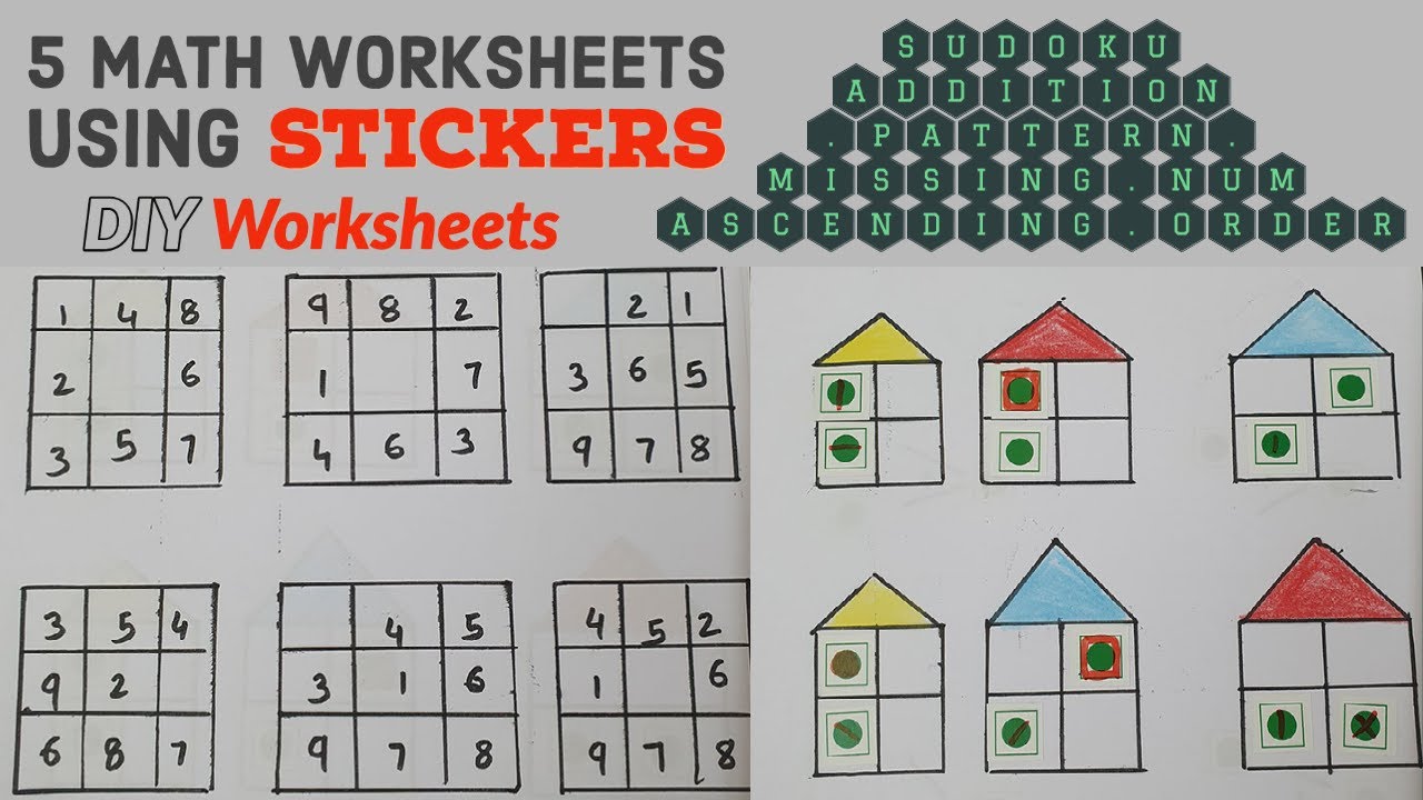 DIY Worksheets for preschool, LKG, UKG and kindergarten - Math ...