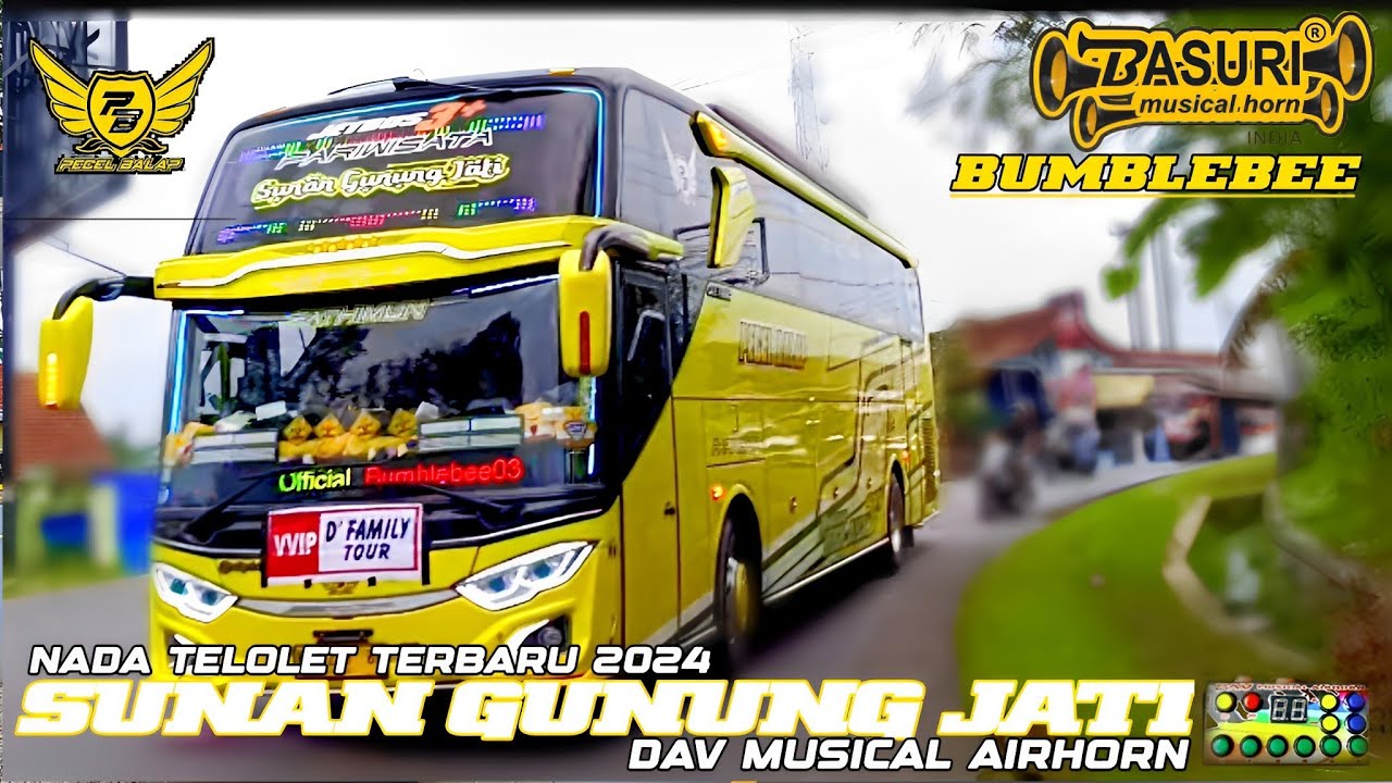 NGOYOD BUS PECEL BALAP SUNAN GUNUNG JATI eks BUMBLEBEE FULL TELOLET DAV ...