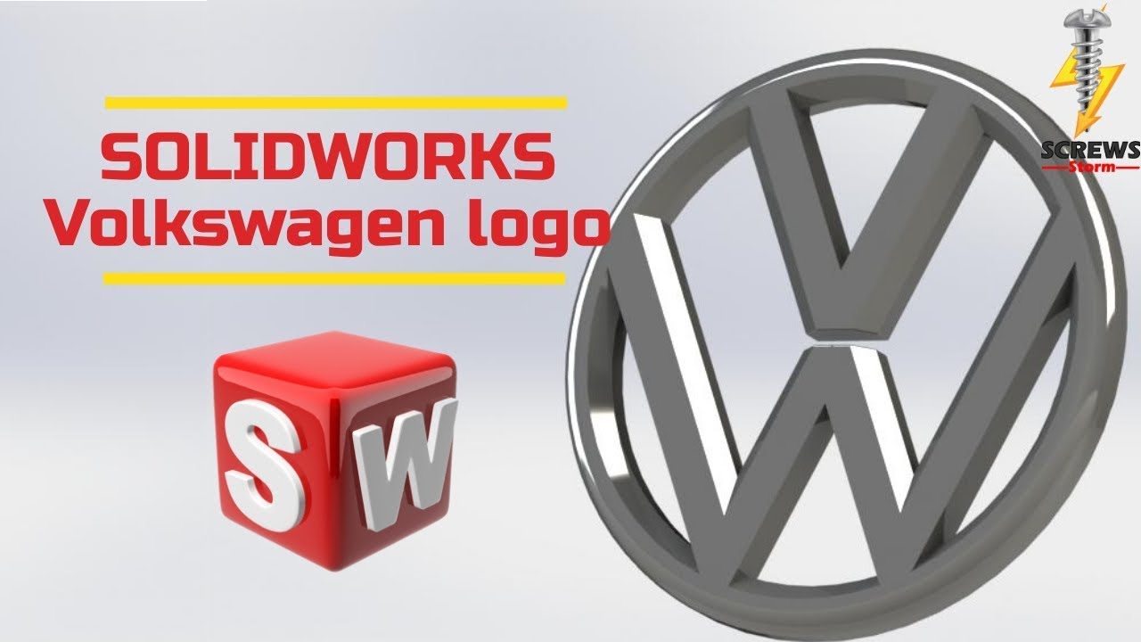 SolidWorks tutorials | How to make Volkswagen logo (real dimensions ...