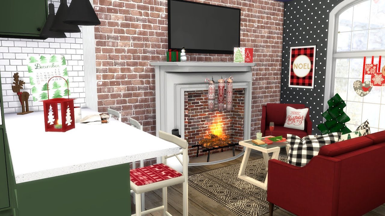 The Sims 4: Speed Build // TINY CHRISTMAS HOUSE - YouTube