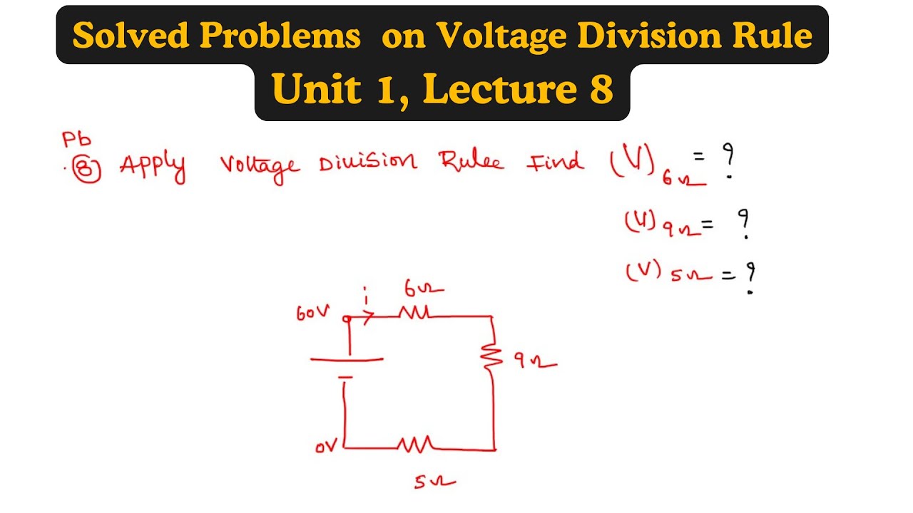 Solved problems on Voltage Division Rule - YouTube