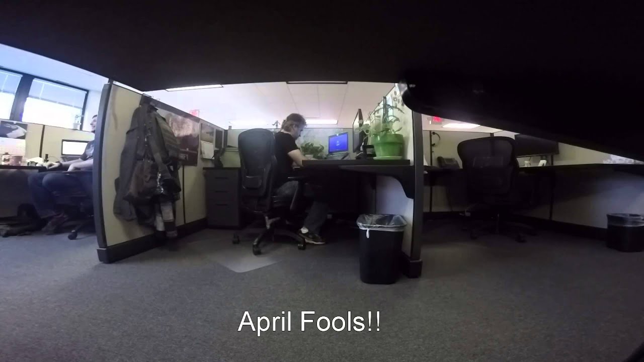 April Fools Prank Air horn meets office chair - YouTube