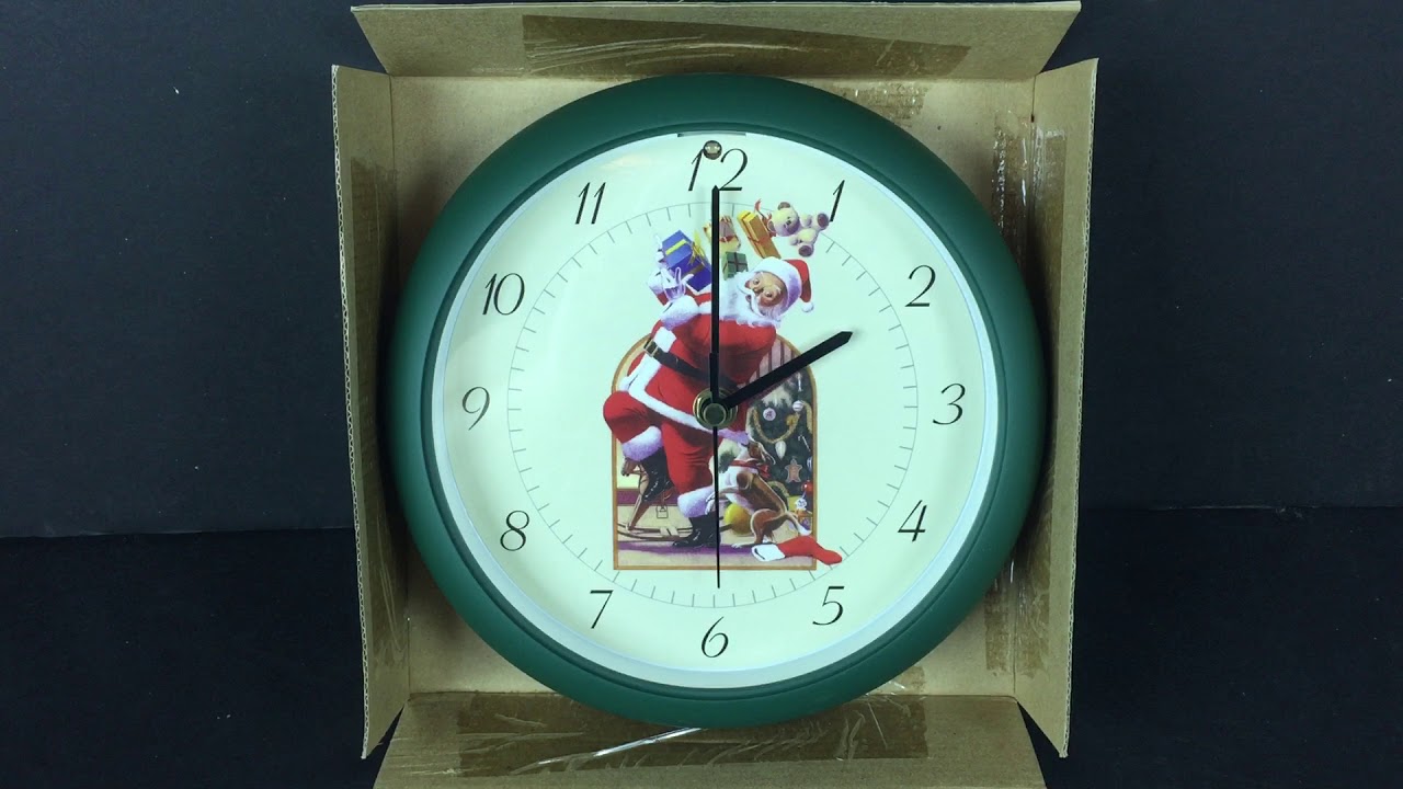 Santa Musical Wall Clock With Light Sensor - YouTube
