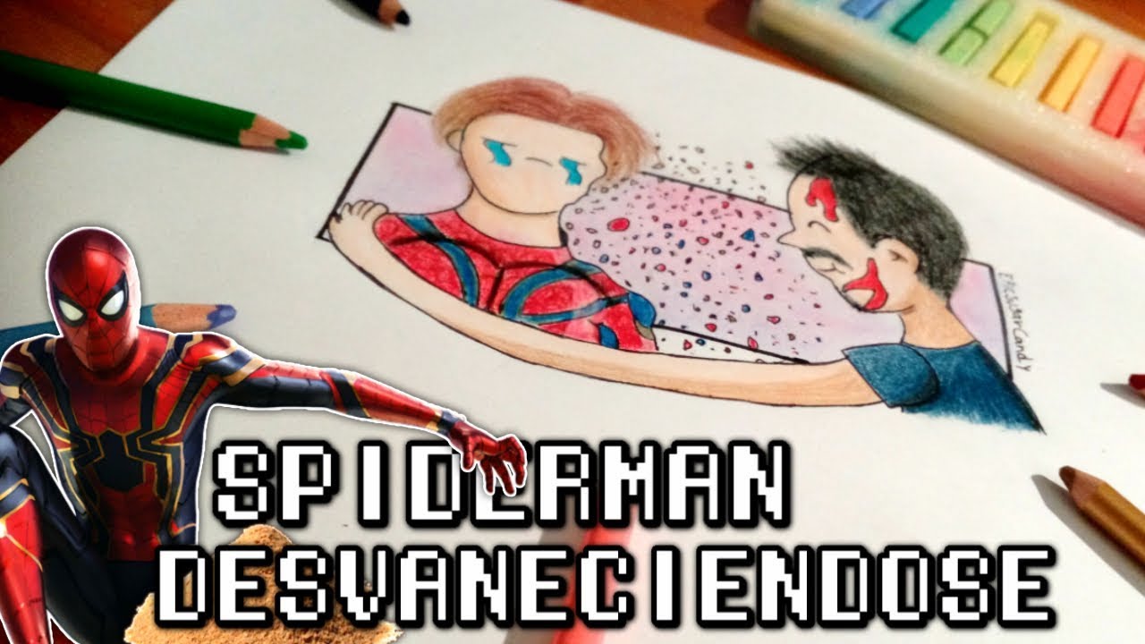 Como Dibujar a Spiderman Sad Desvaneciéndose | How to Draw Infinity War ...